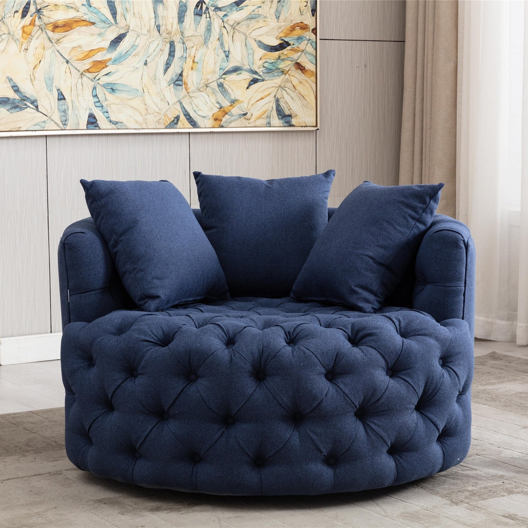 Luxury Button Tufted Round Leisure Chair – Homio Decor