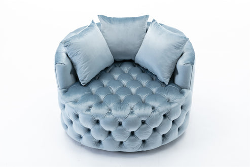 Luxury Button Tufted Round Leisure Chair – Homio Decor
