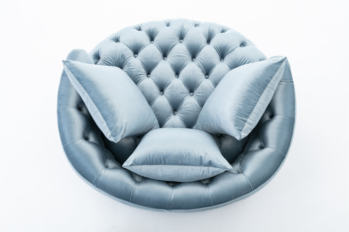Luxury Button Tufted Round Leisure Chair – Homio Decor