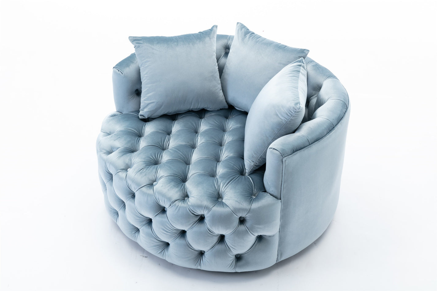 Luxury Button Tufted Round Leisure Chair – Homio Decor