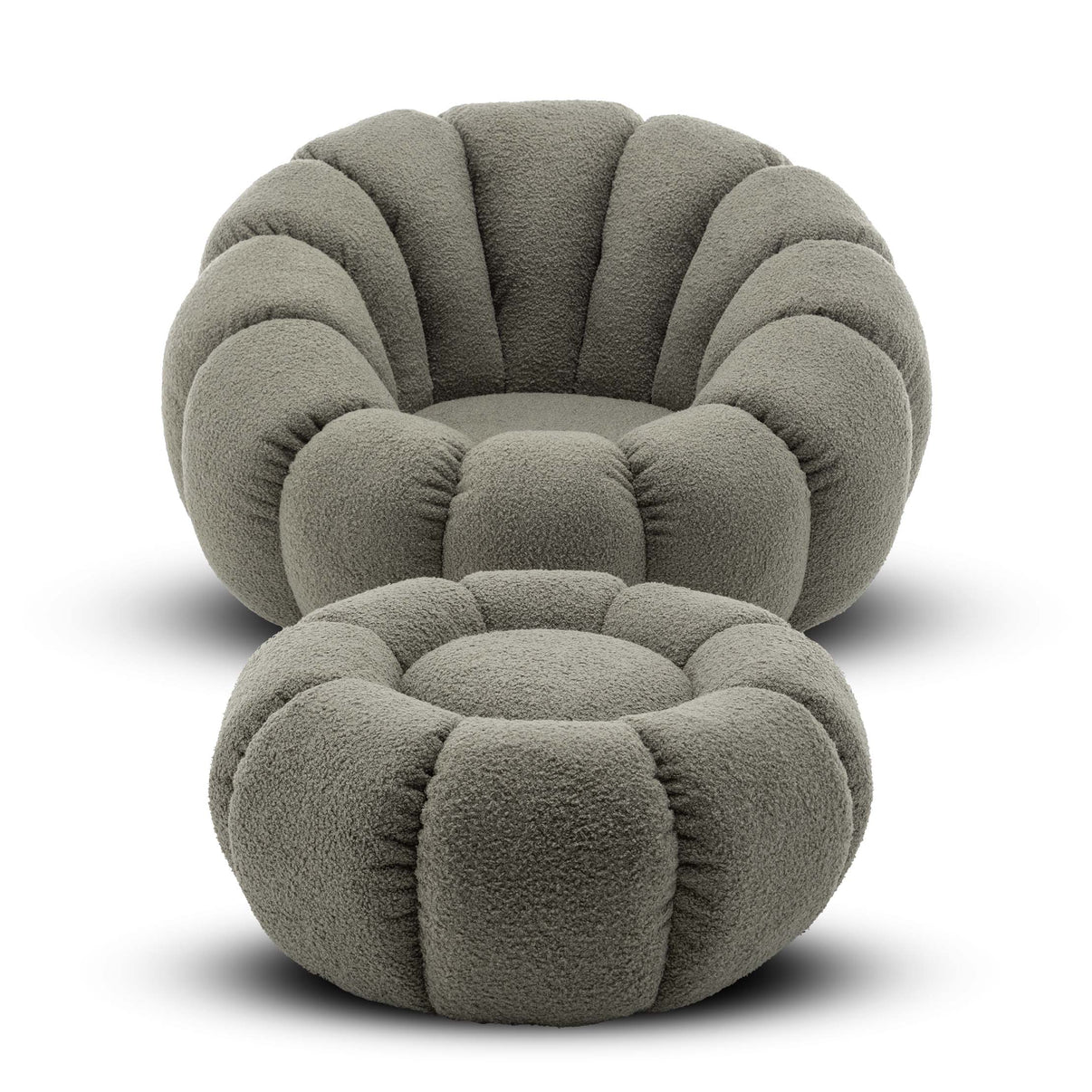 Pumpkin Lazy Sofa – Curly Bouclé Comfort & Modern Design | Homio Decor
